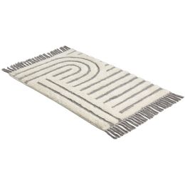 Sch&ouml;ner Wohnen Kollektion Badematte "&raquo;Bahamas Grafik&laquo;", creme, H:20mm, Baumwolle, SCH&Ouml;NER WOHNEN-KOLLEKTION, Badematten, Badematte, waschbar, Baumwolle, Badvorleger mit Fransen, Badteppich