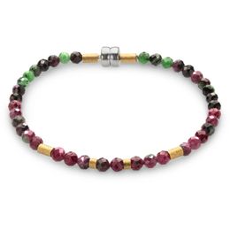 Maria Rzewuska Designerschmuck Rubin-Zoisit-Armband, Fuchsia-Gr&uuml;n
