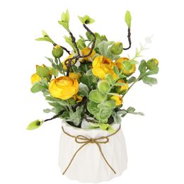 Kunstblume I.GE.A. "Ranunkeln", gelb, B:18cm H:28cm L:18cm, Kunstpflanzen, Im Topf aus Keramik Gesteck Arrangement K&uuml;nstliche Fr&uuml;hlingsblume