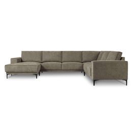 Wohnlandschaft OTTO HOME "OLAND U-Form, XXL, B: 342 cm, Skandi-Design", braun, B:342cm H:85cm T:260cm, 100% Polyester, Sofas, Wohnlandschaft, Skandi-Design in Struktur, Flachgewebe, Luxus-Microfaser, Boucle