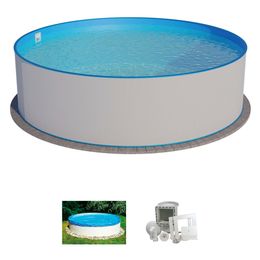 Rundpool summer fun "HOLIDAY", wei&szlig;, H:120cm &Oslash;:350cm, Schwimmbecken, Rundpool, 3-tlg., &Oslash;xH: 350x120 cm