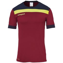 Trainingsshirt Uhlsport "Trainings-T-Shirt OFFENSE 23 Kids", M&auml;dchen, Gr. 116, rot (bordeaux, marine, fluo gelb), Obermaterial: 100% Polyester PES., Shirts