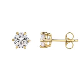 Paar Ohrstecker Firetti "Schmuck Geschenk Silber 925 Ohrschmuck Ohrringe Solit&auml;r" Gr. 7, gelbgoldfarben, kristallwei&szlig;, kristallwei&szlig;, Ohrringe, Damen, 7, Silber 925 (Sterlingsilber), mit Zirkonia (synth.)