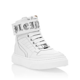 Sneaker Philipp Plein "Gothic Plein", Jungen, Gr. 24, Normalschaft, wei&szlig; (01, wei&szlig;), Schuhe Sneaker