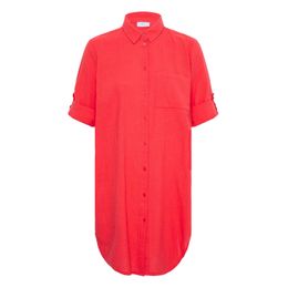 Blusenkleid Kaffe "Hemd KApauline", Damen, Gr. 42, N-Gr, rot (poppy rot), Obermaterial: 100% Baumwolle CO., Blusen Blusenkleid