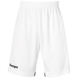 Shorts Kempa "Shorts PLAYER LONG SHORTS Kids", M&auml;dchen, Gr. 152, N-Gr, wei&szlig; (wei&szlig;, schwarz), Obermaterial: 100% Polyester PES., Hosen Shorts