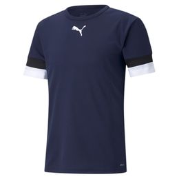 Fu&szlig;balltrikot Puma "TEAMRISE JERSEY", Herren, Gr. L, blau (peacoat, Puma schwarz, Puma wei&szlig;), Netz, Obermaterial: 100% Polyester, unifarben, regular fit normal, Rundhals, Trikots Fu&szlig;balltrikot, Regular Fit, mit Rundhalsausschnitt, mit Mesh-Details an den &Auml;rmeln