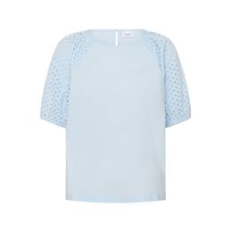 Kurzarmbluse Saint Tropez "Kurzarm-Bluse PalaSZ", Damen, Gr. L, skyway, Obermaterial: 100% Baumwolle CO., Blusen