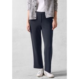 Stoffhose Cecil, Damen, Gr. L, L&auml;nge 28, schwarz (universal blau), Stoff, 49% Polyester, 43% Modal, 8% Elasthan, unifarben, loose fit lang, Hosen Stoffhose, High Waist