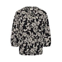 Langarmbluse Kaffe "Langarm-Bluse KAriani", Damen, Gr. 34, schwarz (schwarz deep, chalk paisley), Obermaterial: 100% Viskose LENZING ECOVERO CV LenzEcov., Blusen