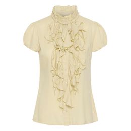 Langarmhemd Saint Tropez "Langarm - Hemd ElliSZ", Damen, Gr. M, N-Gr, beige (castle wall), Obermaterial: 70% Viskose CV. 30% Leinen LI., Hemden