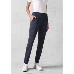 Stoffhose Cecil, Damen, Gr. L, L&auml;nge 30, deep petrol, Stoff, 68% Polyester, 20% Viskose, 8% Metallfasern, 4% Elasthan, Nadelstreifen, comfort fit normal, Hosen Stoffhose, Middle Waist