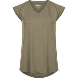 Funktionsshirt LPO "Funktionstop Anabel", Damen, Gr. 36/38 (M), braun, 94% Polyester. 6% Elasthan, regular fit, Shirts Funktionsshirt, Flatlockn&auml;hte