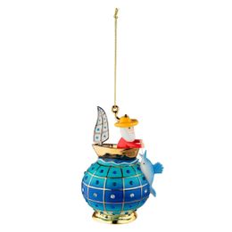Alessi Fleurs De Jori Dekokugel Il Vecchio e il Mare, Seemann, Weihnachtskugel, 8 x 7,2 cm