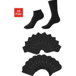 H.I.S. Damen Basicsocken 20x schwarz, Gr&ouml;&szlig;e 35/38