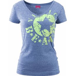Venice Beach Damen Strandshirt blau-meliert, Gr&ouml;&szlig;e 32/34