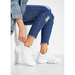 bonprix Chunky Sneaker mit leichter Sohle, wei&szlig;, Gr.38, Modischer Chunky Sneaker, aus Vegan