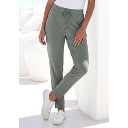 Lascana Schlupfhose 'in bequemer Passform und b&uuml;gelfreiem Material' gr&uuml;n Gr. 38 f&uuml;r Damen. Figurumspielend