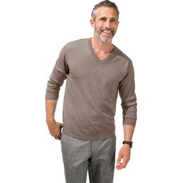 Marco Donati Damen V-Ausschnitt-Pullover natur-meliert Gr&ouml;&szlig;e 48