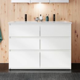 Burgbad Lin20 Schrank mit Doppelwaschtisch, 6 Ausz&uuml;ge, SGHO123F5351C0001,