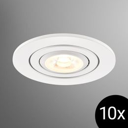 Onooro Kalula Einbaustrahler 10er-Set, GU10 neigbar inklusive Leuchtmittel, BEL03501WM5B#10+BOB00141CL5L#10,