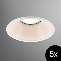 Onooro Kalula Einbaustrahler 5er-Set, GU10 fixiert inklusive Leuchtmittel, BEL03511WM5B#5+BOB00141CL5L#5,