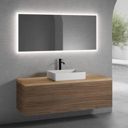 neoro n50 Unterschrank B: 160 cm mit 1 Auszug, Waschtisch B: 58 cm wei&szlig; matt, mit n30 Spiegel,, BN0065WM+BN0495WL+BN0405W1+BN0007MI,