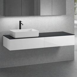 neoro n50 M&ouml;belanlage B: 160 cm mit 2 Ausz&uuml;gen, Waschtisch B: 58 cm wei&szlig; matt,, BN0065WM+2#BN0412WH+BN0405BM,