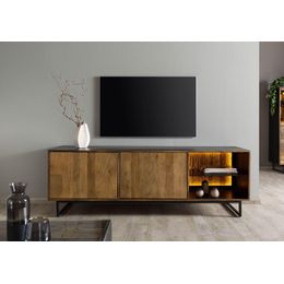 TV-Board Mango / Altholz 180x47x60 schwarz / natur lackiert DAVIS #10