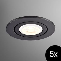 Onooro Kalula Einbaustrahler 5er-Set, GU10 neigbar inklusive Leuchtmittel, BEL03502BM5B#5+BOB00141CL5L#5,