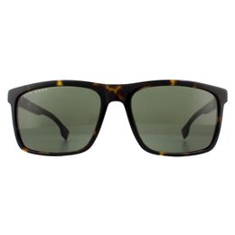 HUGO BOSS Rectangle Mens Dark Havana Green Sonnenbrille