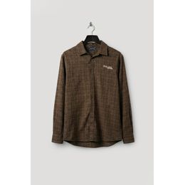 Herren Relaxed Fit Karierte Popelinehemd