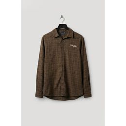 Herren Relaxed Fit Karierte Popelinehemd