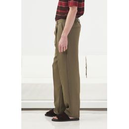 Hochtaillierte Plissee-Hose mit geradem Bein