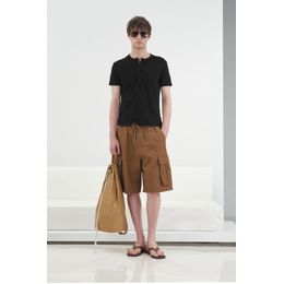 Slim Fit Rundhals Baumwoll-T-Shirt