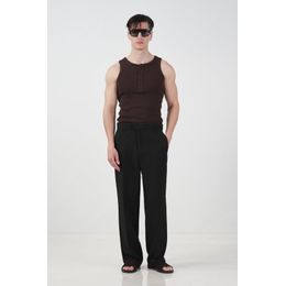 Hochtaillierte, gerade geschnittene, ma&szlig;geschneiderte Hose