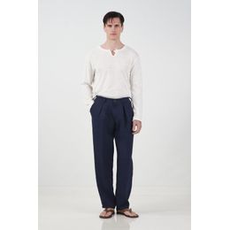 Strukturierte Faltenhose mit schmaler Passform