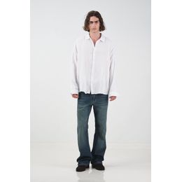 Entspanntes Passform Texturiertes Langarmshirt