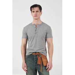Slim Fit Rundhalsknopffreies T-Shirt