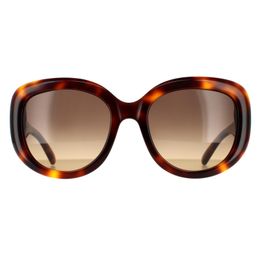 Salvatore Ferragamo Oval Damen Schildkr&ouml;te Braun Gradient Sonnenbrille
