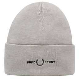 Fred Perry Beanie mit grafischem Logo in Betongrau