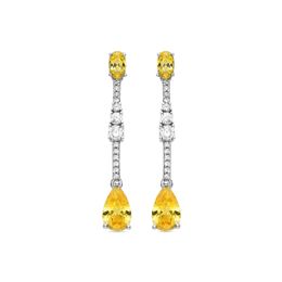 Luxenter Ohrringe aus 925er Sterlingsilber mit Padparadscha, Rhodium-Finish &ndash; Murbi