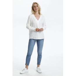 Cream Langarm-Bluse Straight fit white