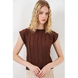 Strukturierte Ripp-Strick-Bluse