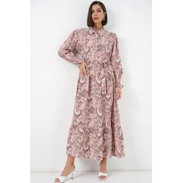 Paisley-Midikleid mit G&uuml;rtel