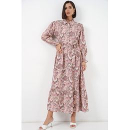 Paisley-Midikleid mit G&uuml;rtel