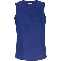 Peter Hahn - Blusen-Top aus 100% Leinen, blau, Gr. 42 / M - Leinen
