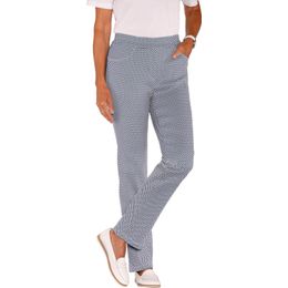 CR&Eacute;ATION L Damen Stretch-Hose in knitterarmer Koffer-Qualit&auml;t marine-ecru-gemustert Gr&ouml;&szlig;e 205