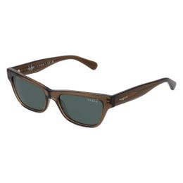 Vogue eyewear VO5514S | Damen-Sonnenbrille | Fassung: Vollrand, Butterfly, Acetat, Braun Transparent | Glasfarbe: Grau Spiegel Gr&uuml;n