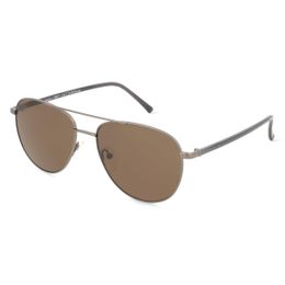 Fielmann MC 581 SUN CL DARCY | Unisex-Sonnenbrille | Fassung: Vollrand, Pilot, Edelstahl, Gun Grau | Glasfarbe: Braun